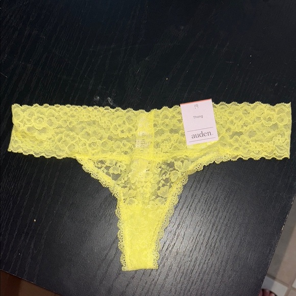 Auden | Intimates & Sleepwear | 5 Auden Yellow Lace Thong | Poshmark